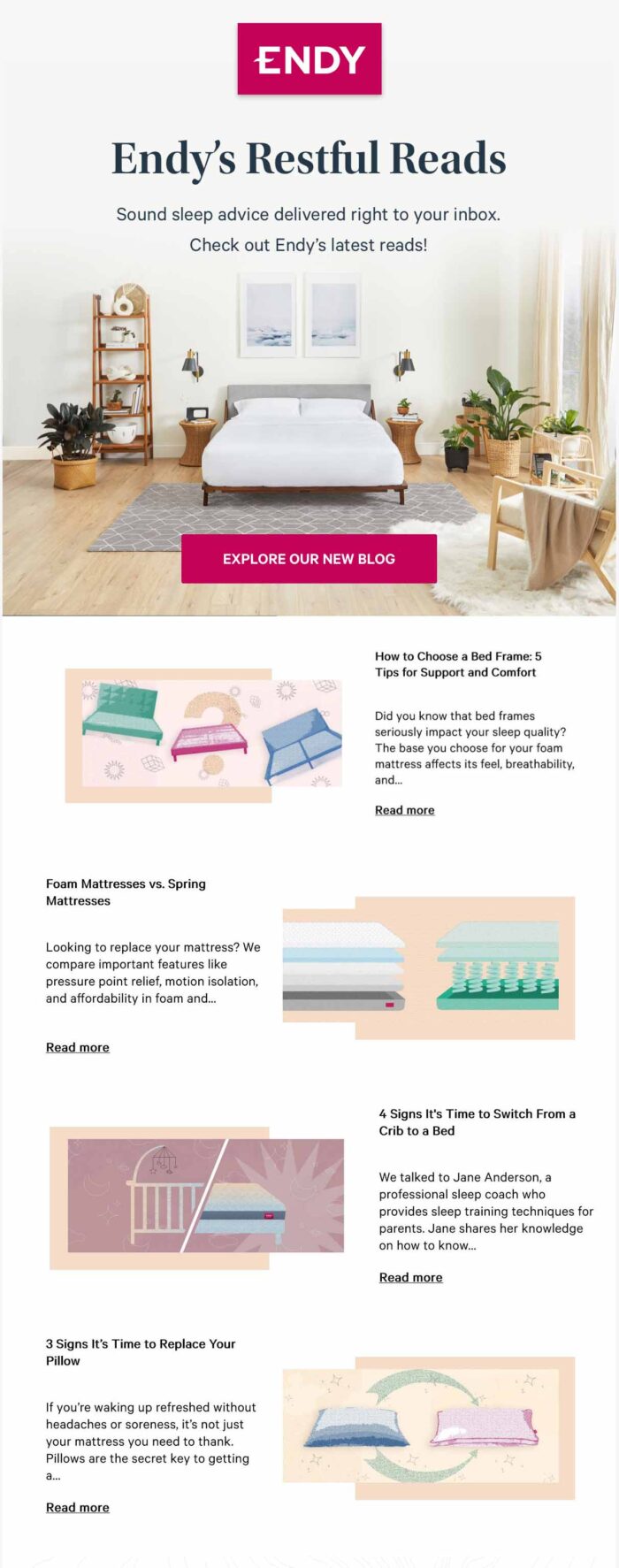 Feature Fridays: How Endy Integrates Blog Posts Into Email - Litmus