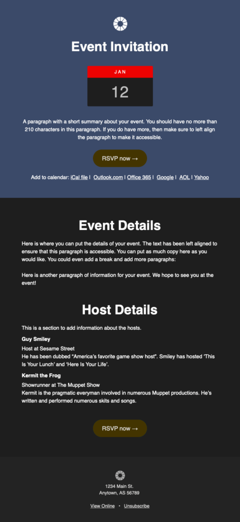 Free Event Invite Email Template | Litmus Free Event Invite Email Template | Litmus