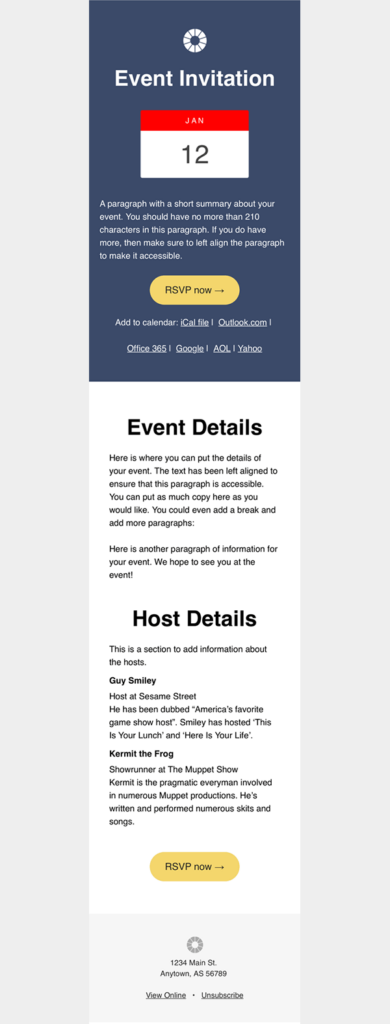 Free Event Invite Email Template | Litmus Free Event Invite Email Template | Litmus