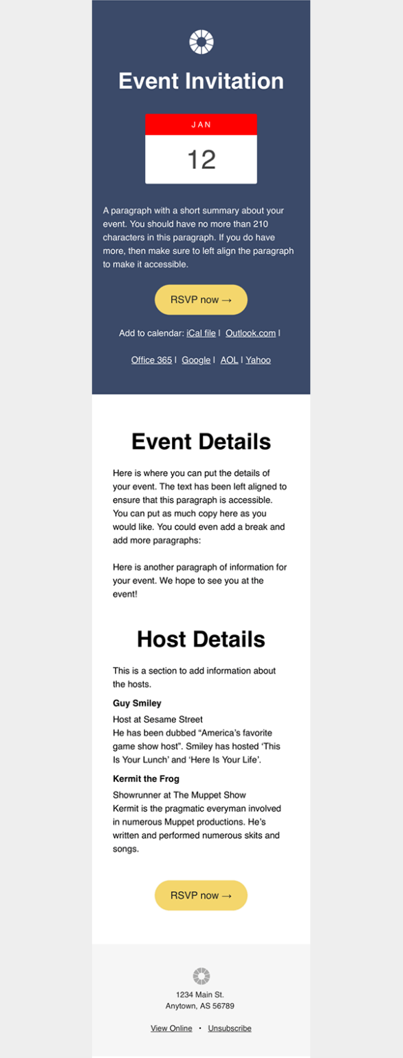 Free Event Invite Email Template | Litmus