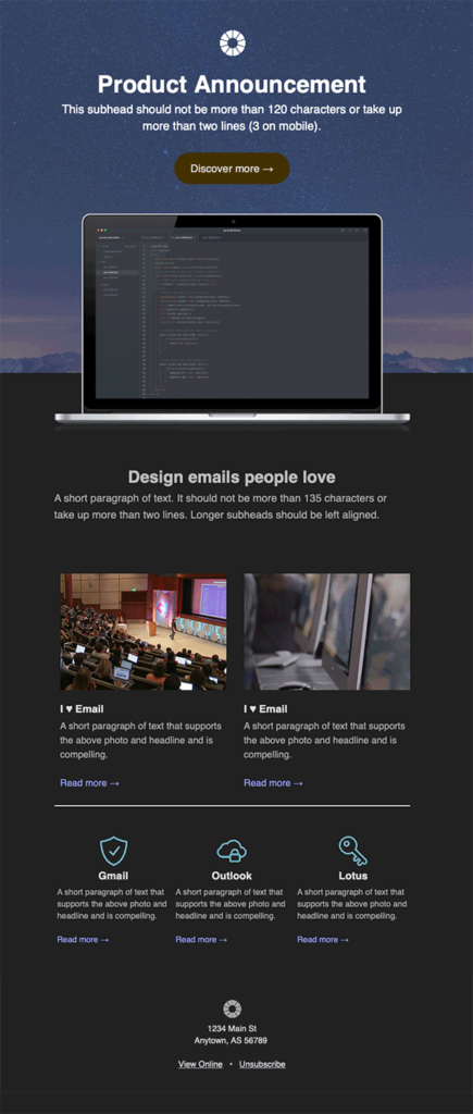 Free Multiple Columns Email Template | Litmus