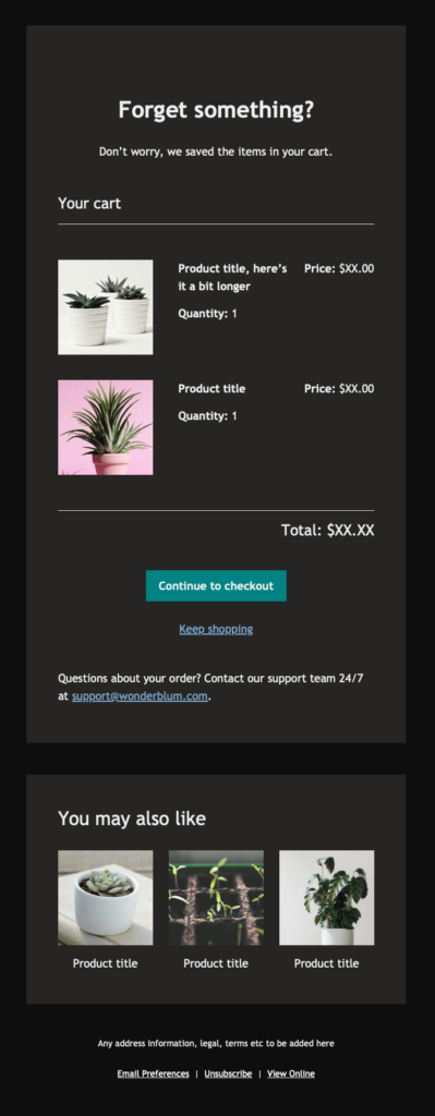 Free Cart Abandon Email Template | Litmus
