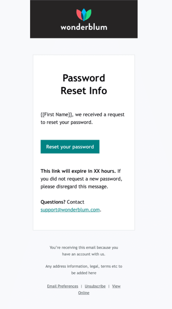 Free Password Reset Email Template | Litmus