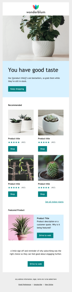 Free Product Recommendation Email Template | Litmus